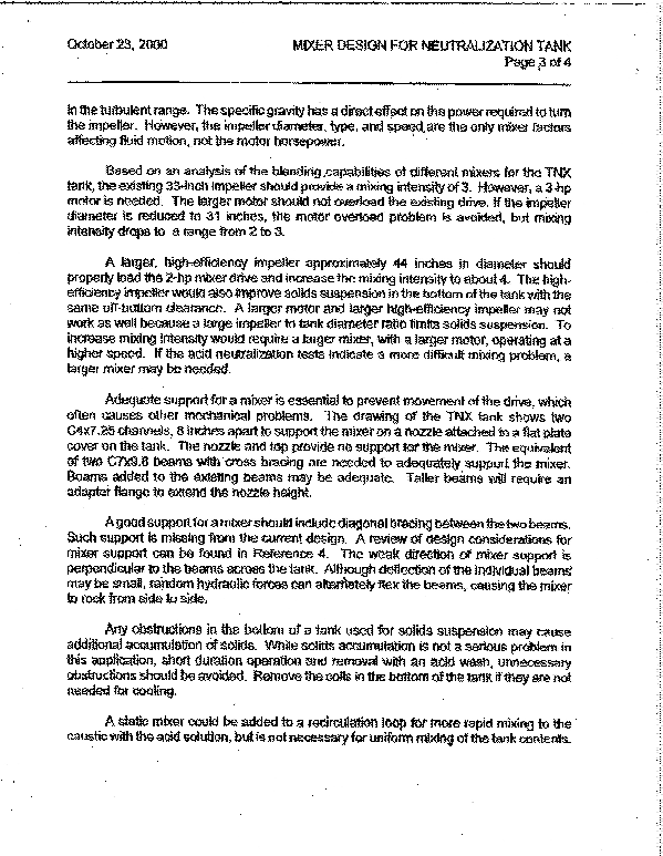 Dr. David Dickey Consultation on Mixing for 2H Evaporator Cleaning and ...